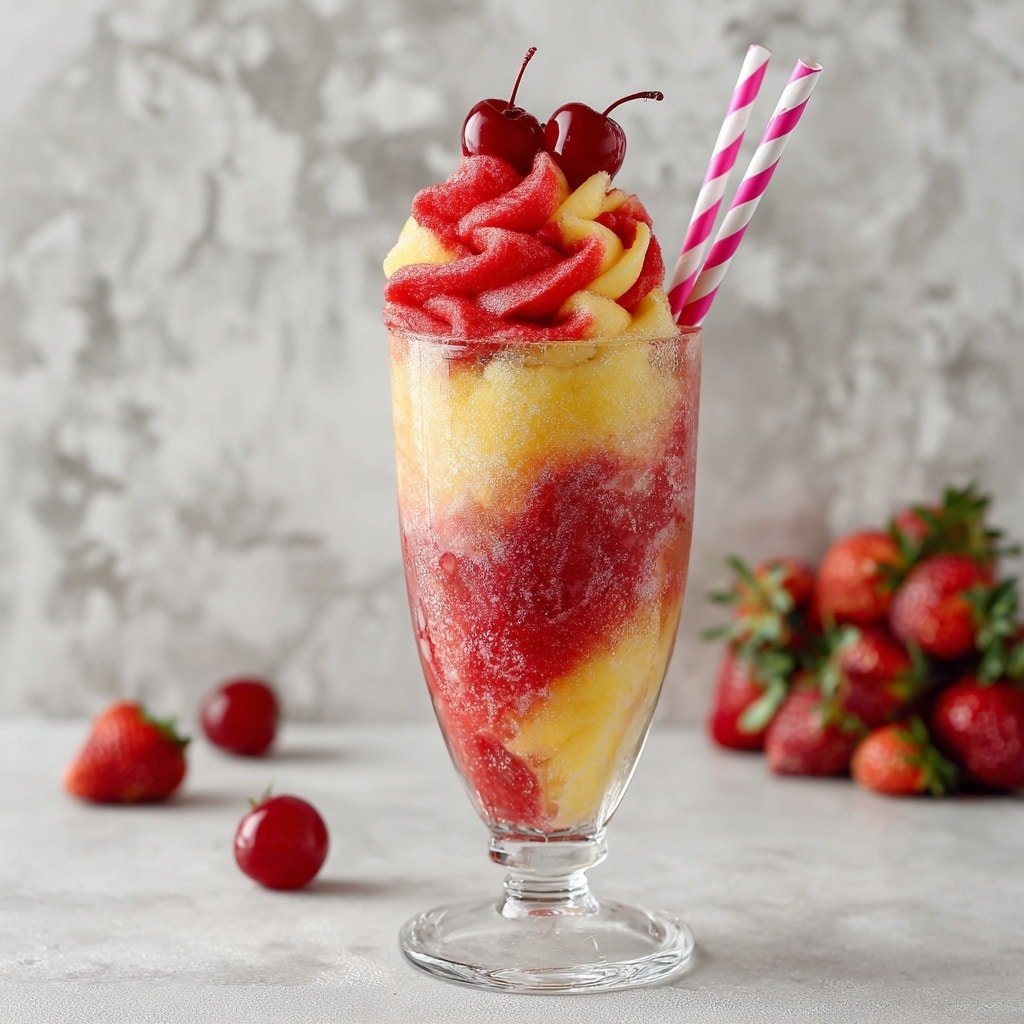 Pineapple Strawberry Swirl Slushies Recipe – OliviaBakes
